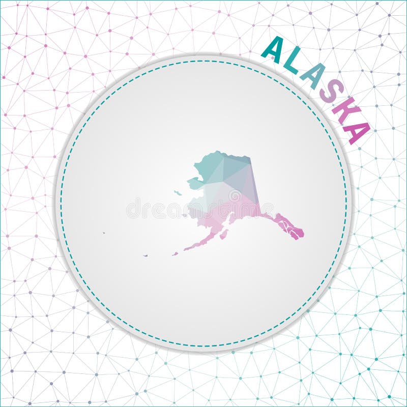 2D Polygonal Map of Alaska State with Red Stars Stock Vector ...