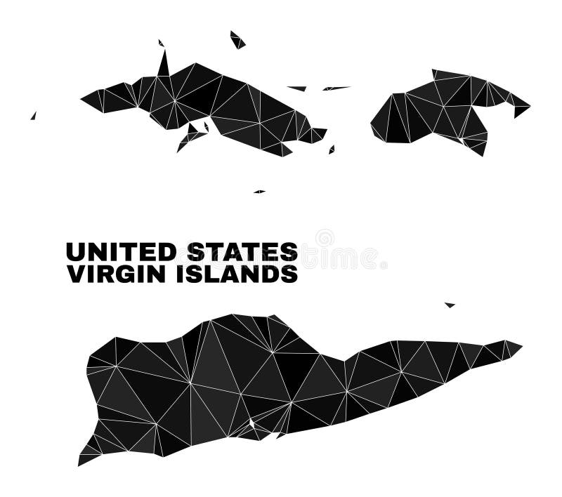 Vector Polygonal American Virgin Islands Map Stock Vector ...