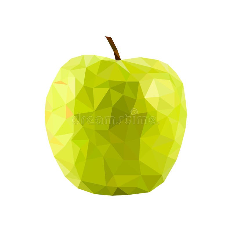 Vector polygonal apple stock vector. Illustration of shadow - 94639976