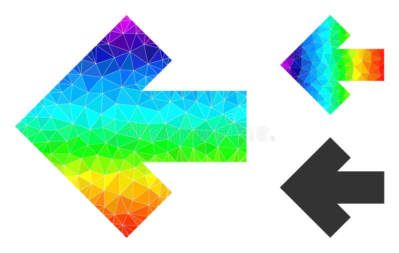 Vector Polygonal Arrow Left Icon with Rainbow Gradient Stock Vector ...