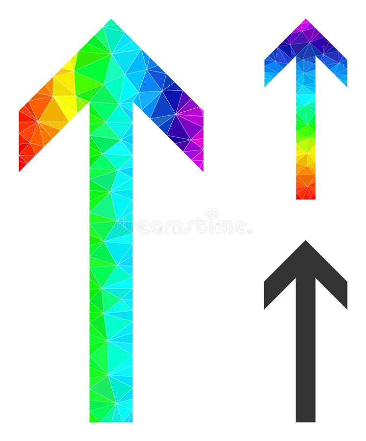 Vector Polygonal Arrow Up Icon with Rainbow Gradient Stock Vector ...