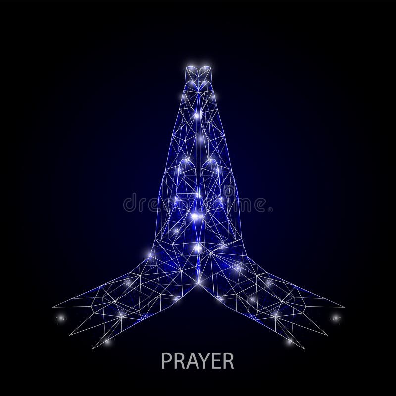 Praying Hands Vector Geometric Polygonal Art Background Stock Vector ...