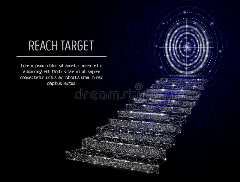 Reach Target Vector Polygonal Art Style Illustration Stock Vector ...
