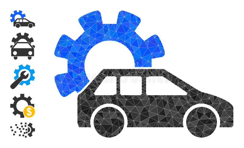 Vector Polygonal Automobile Industry Icon and Bonus Icons Stock ...