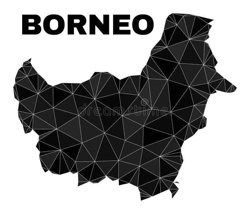 Vector Polygonal Borneo Map Stock Vector - Illustration of brunei ...