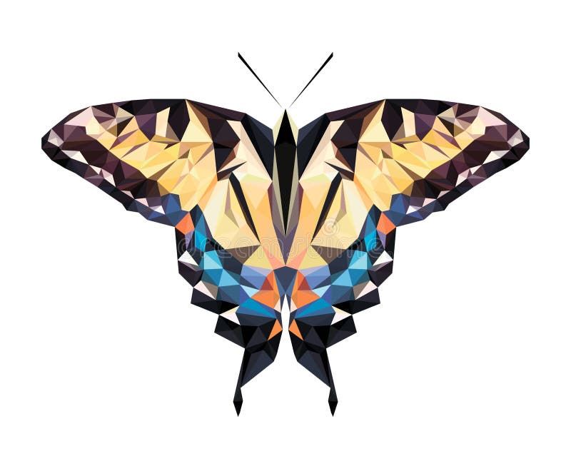 Polygonal Insect. Abstract Geometric Butterfly Illustration. Stock ...