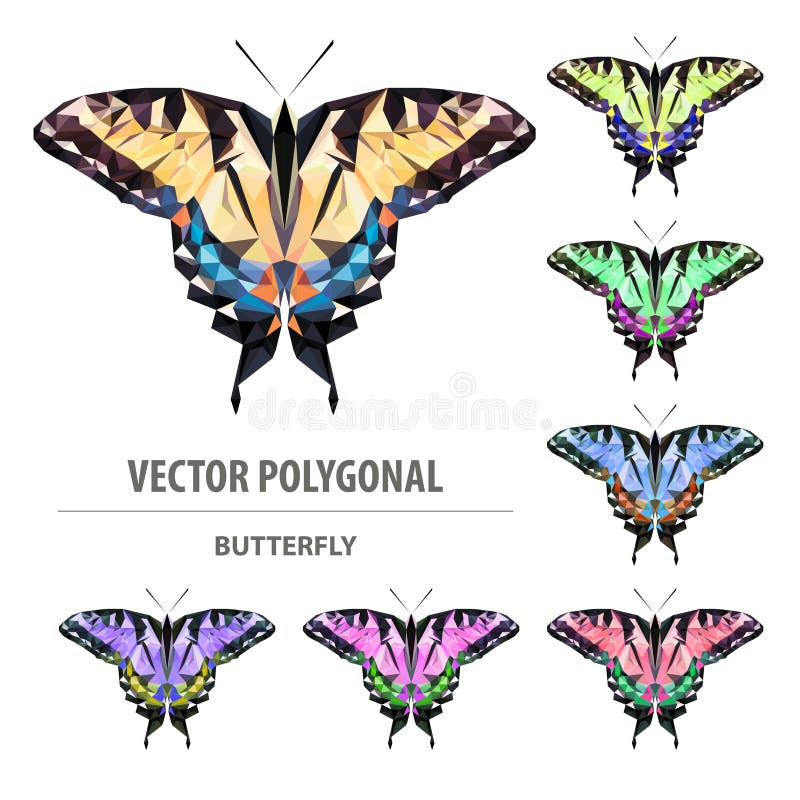 Polygonal Insect. Abstract Geometric Butterfly Illustration. Stock ...