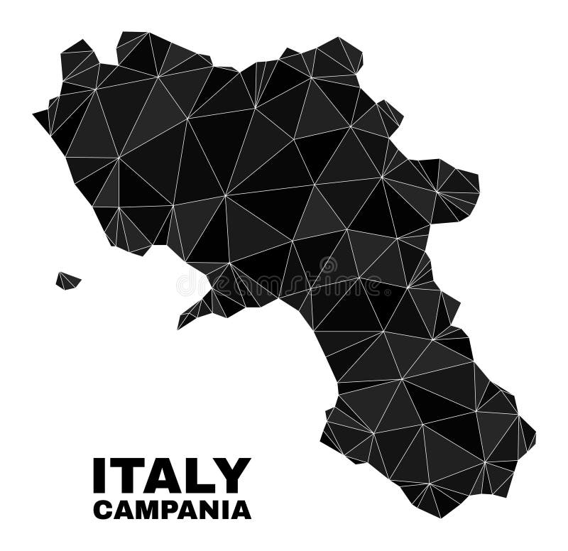 Vector Polygonal Campania Region Map Stock Vector - Illustration of combination, geography ...