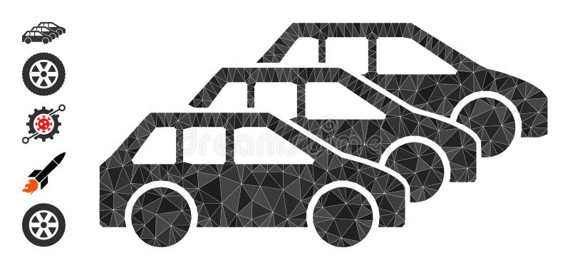 Vector Polygonal Car Traffic Icon and More Icons Stock Vector ...