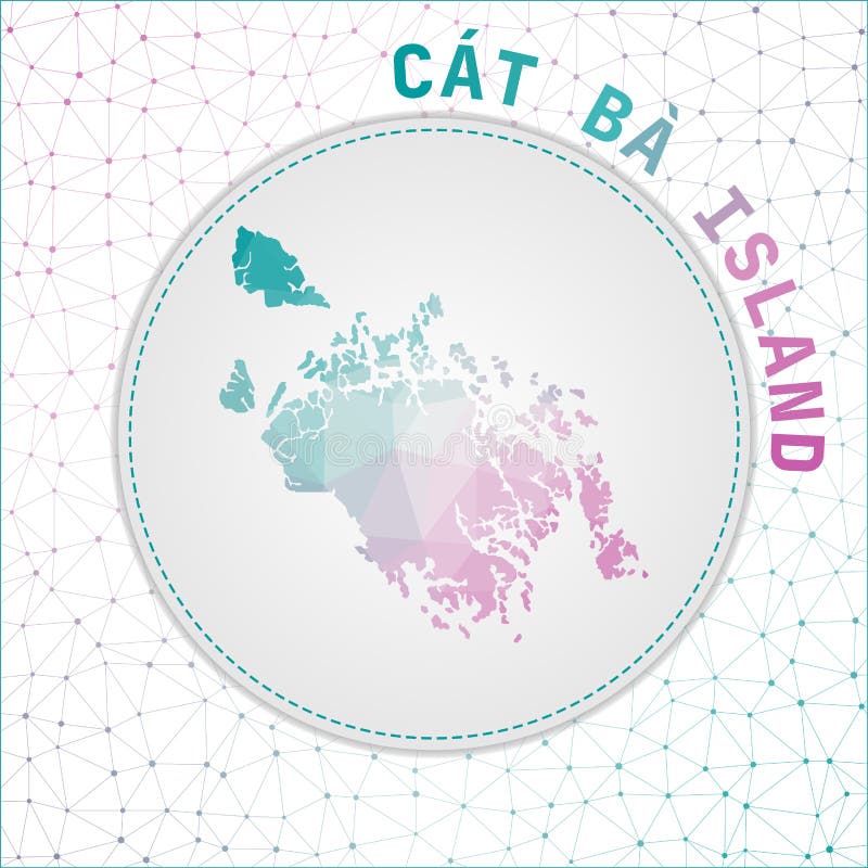 Vector Polygonal Cat Ba Island Map. Stock Vector - Illustration of ...