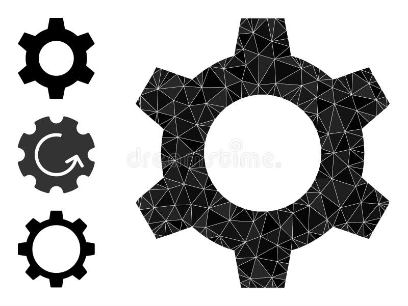 Vector Polygonal Cog Icon and Other Icons Stock Vector - Illustration ...