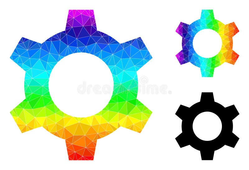 Vector Polygonal Cog Icon with Spectrum Gradient Stock Vector ...
