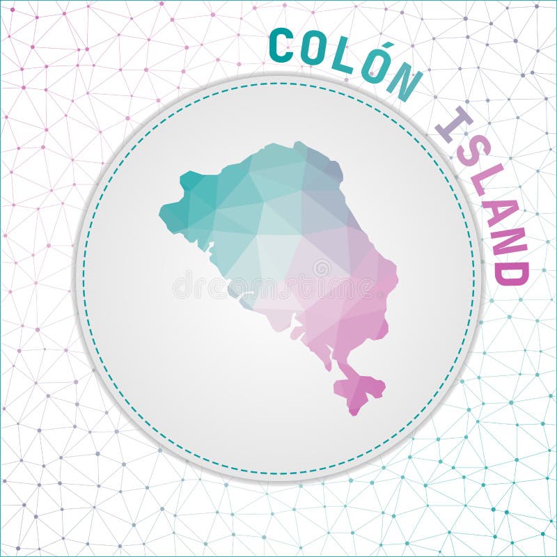 Vector Polygonal Colon Island Map. Stock Vector - Illustration of ...