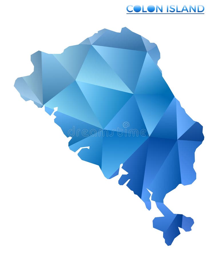 Vector Polygonal Colon Island Map. Stock Vector - Illustration of ...