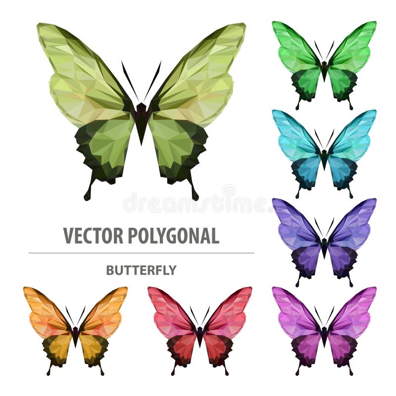Polygonal Insect. Abstract Geometric Butterfly Illustration. Stock ...