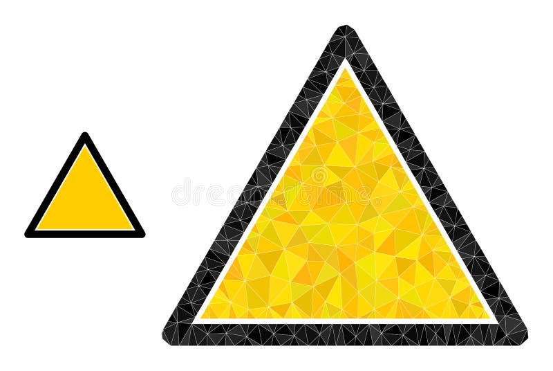 Vector Polygonal Danger Triangle Template Icon Stock Vector ...