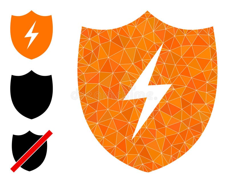 Vector Polygonal Electric Shield Icon and Similar Icons Stock Vector ...