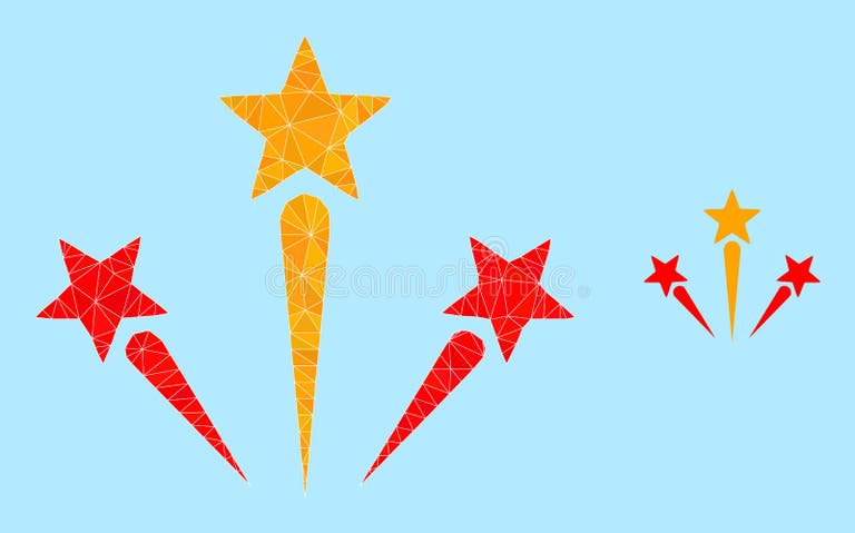 Vector Polygonal Fireworks Icon Stock Vector - Illustration of flat ...