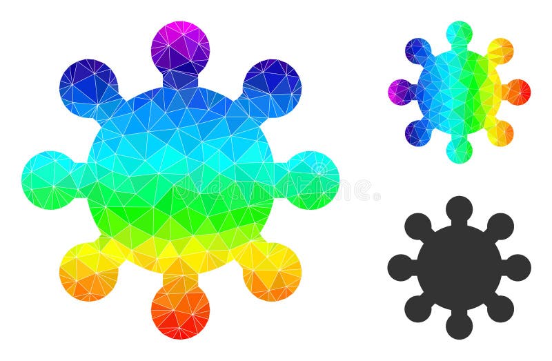 Vector Polygonal Gear Icon with Rainbow Gradient Stock Vector ...