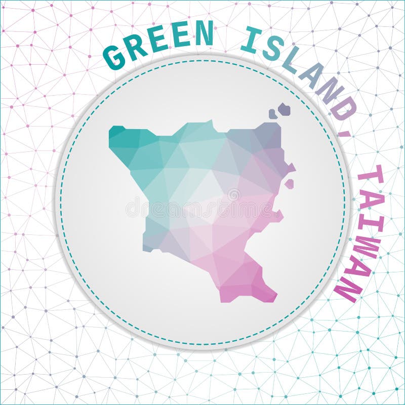 Vector Polygonal Green Island, Taiwan Map. Stock Vector - Illustration ...