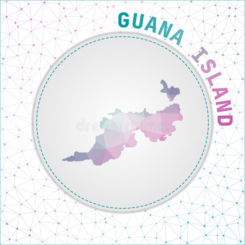 Vector Polygonal Guana Island Map. Stock Vector - Illustration of north ...