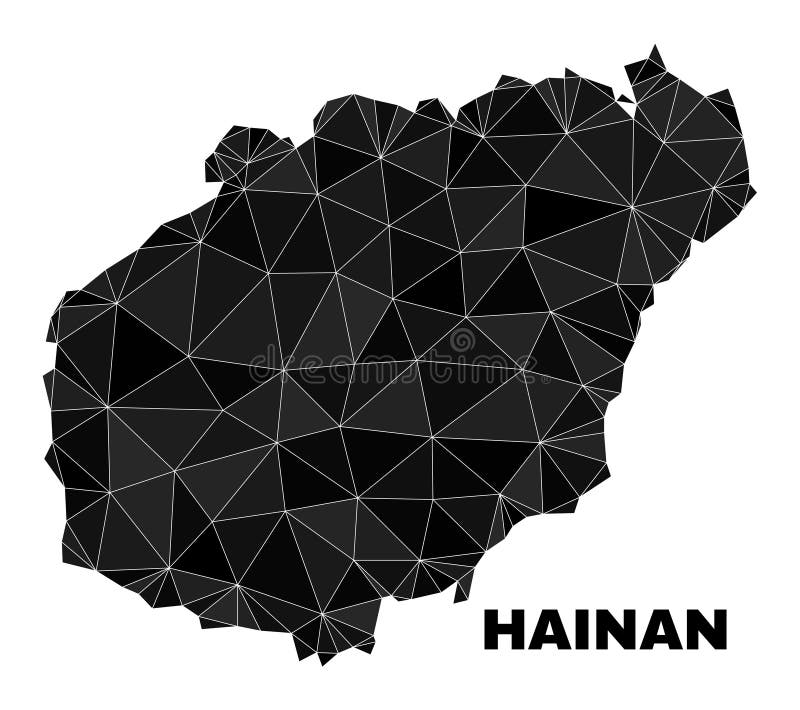 Vector Polygonal Hainan Map Stock Vector - Illustration of triangular ...