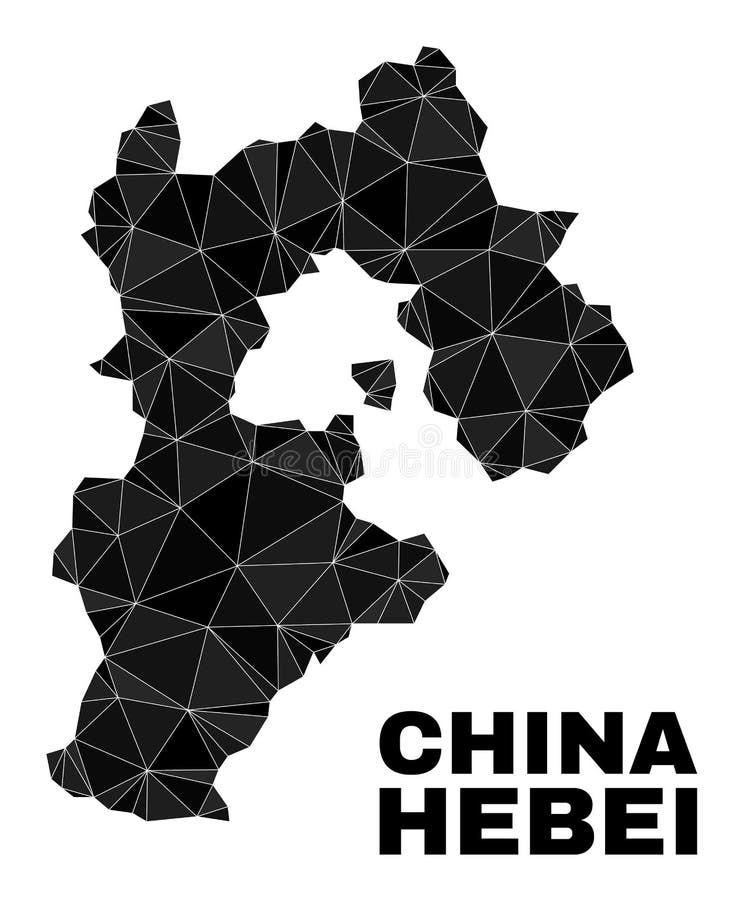 Vector Polygonal Hebei Province Map Stock Vector - Illustration of ...