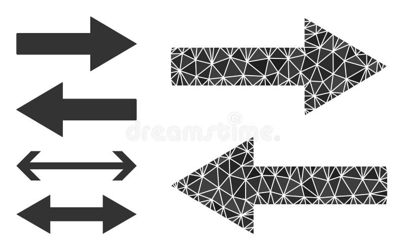 Vector Polygonal Horizontal Flip Arrows Icon with Similar Icons Stock ...