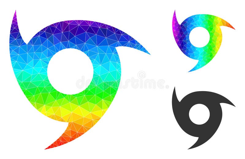 Vector Polygonal Hurricane Icon with Spectrum Gradient Stock Vector ...