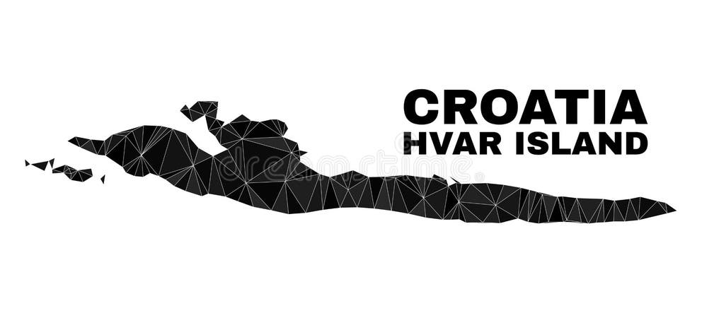 Vector Polygonal Hvar Island Map Stock Vector - Illustration of vector ...
