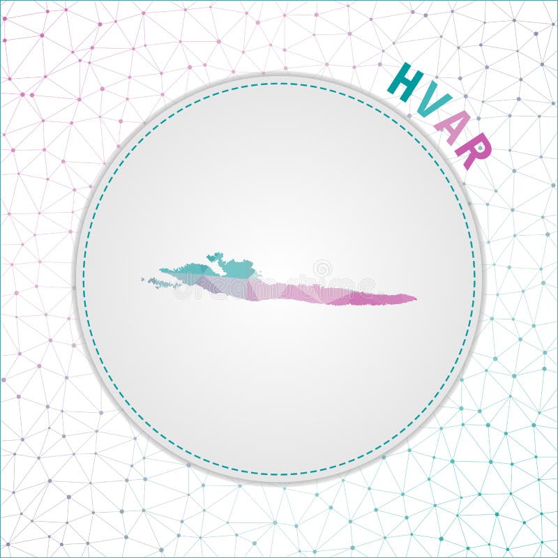 Polygonal Map of Hvar & Dalmatian Islands. Stock Vector - Illustration ...