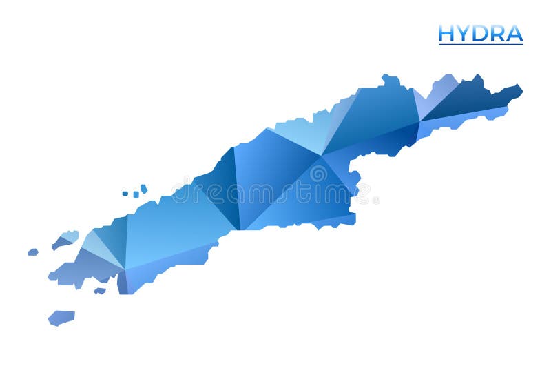 Vector Polygonal Hydra Map. Stock Vector - Illustration of outline ...