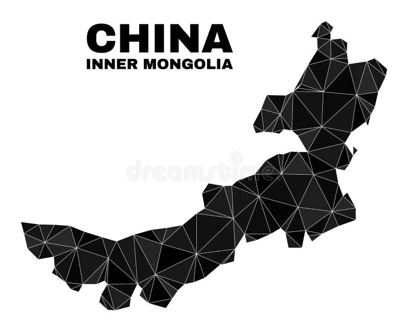 Vector Polygonal Inner Mongolia Map Stock Vector - Illustration of ...
