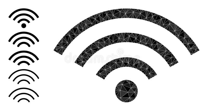 Vector Polygonal Internet Signal Icon and Additional Icons Stock Vector ...