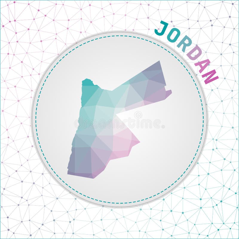 Jordan Vector Map Outline with Vintage Sunburst. Stock Vector ...