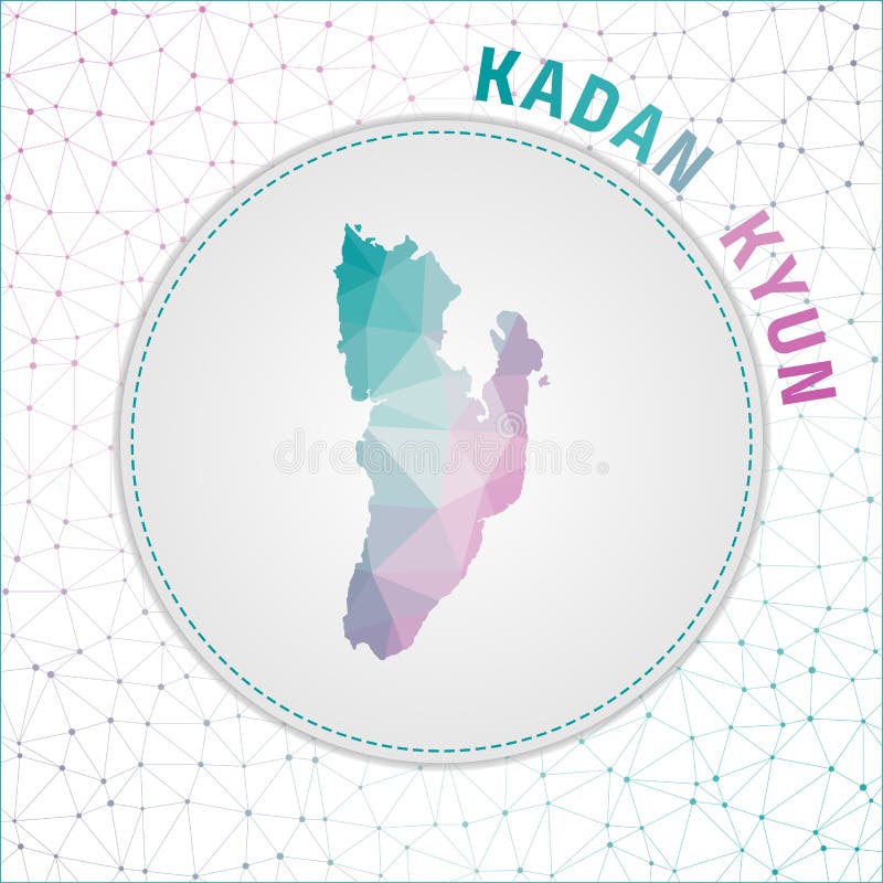 Vector Polygonal Kadan Kyun Map. Stock Vector - Illustration of asia ...