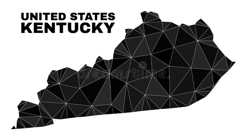 Vector Polygonal Kentucky State Map Stock Vector - Illustration of ...