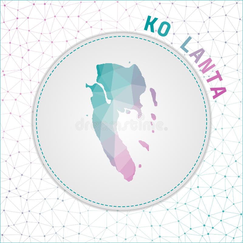 Vector Polygonal Ko Lanta Map. Stock Vector - Illustration of lanta ...