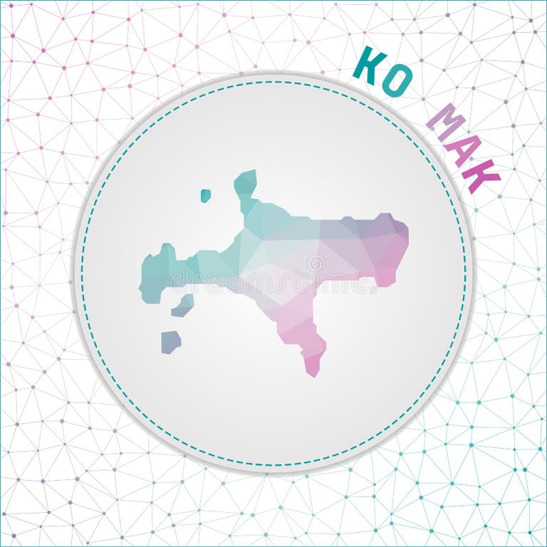 Vector Polygonal Ko Mak Map. Stock Vector - Illustration of eastern ...
