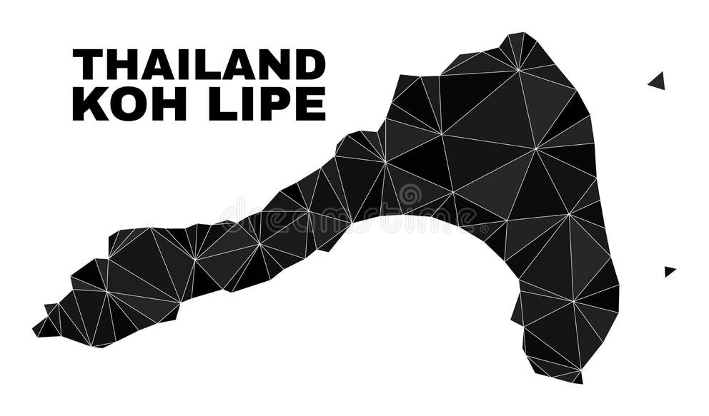 Vector Polygonal Koh Lipe Map Stock Vector - Illustration of mesh ...