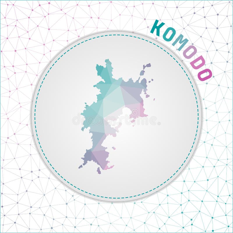 Polygonal map of Komodo. stock vector. Illustration of diamond - 184317092