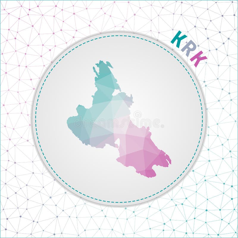 Vector polygonal Krk map. stock vector. Illustration of colorful ...