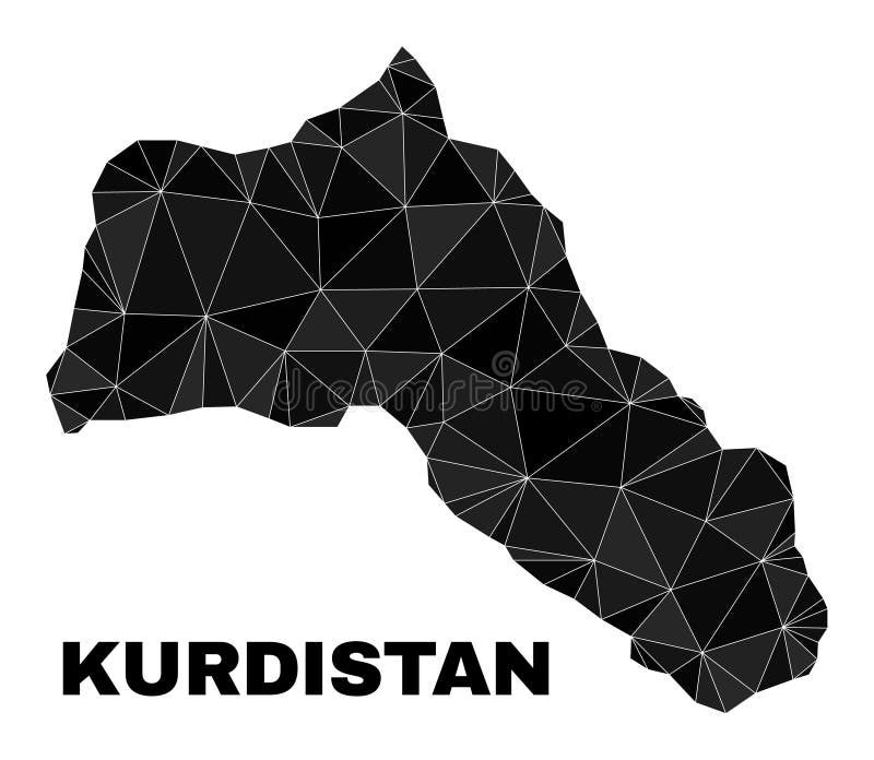 Vector Polygonal Kurdistan Map Stock Vector - Illustration of vector ...