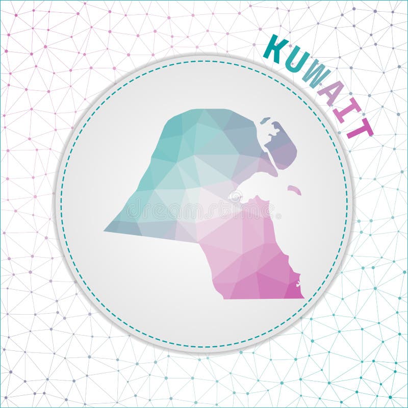 Kuwait vector map sticker. stock vector. Illustration of grunge - 98698000