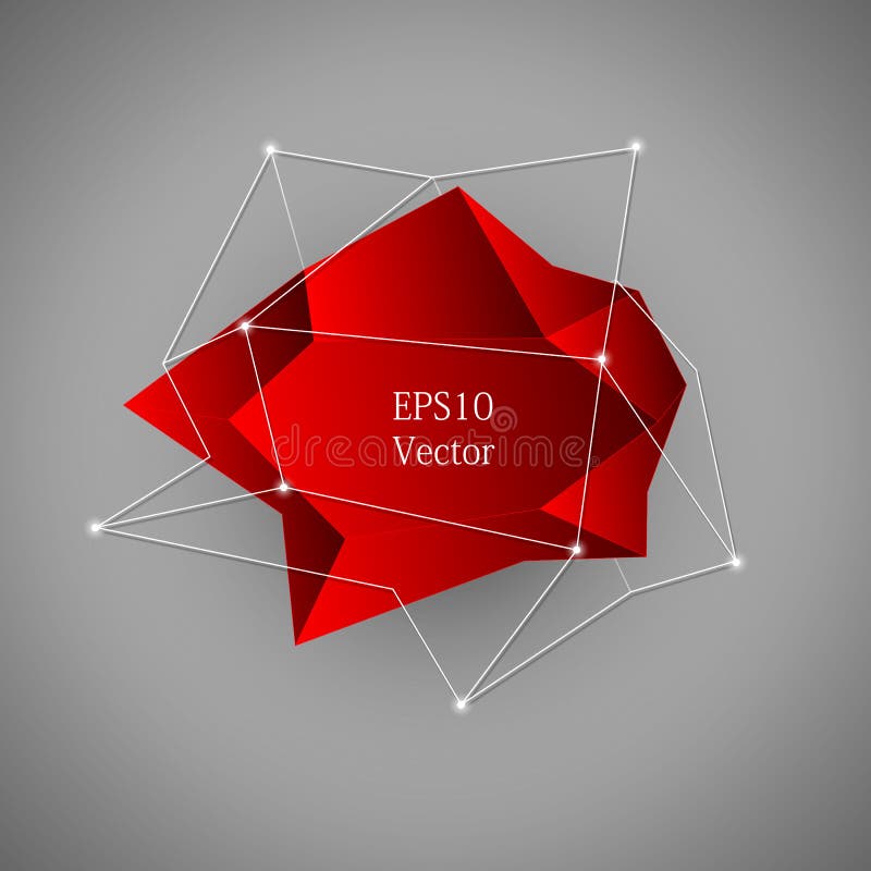 Vector polygonal label stock vector. Illustration of crystal - 66337504