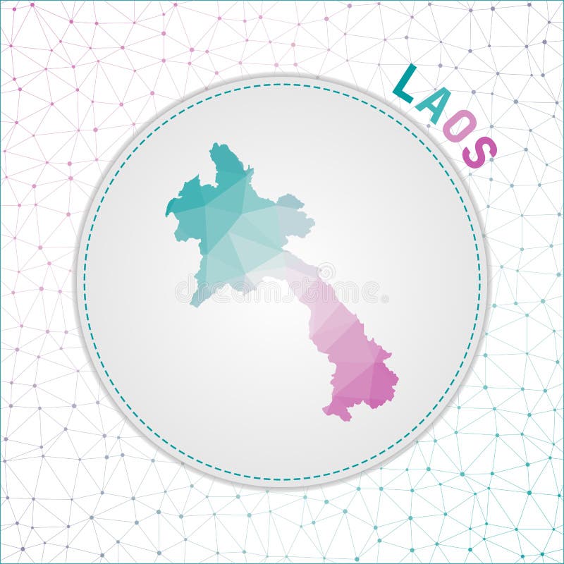 Vector polygonal Laos map. stock vector. Illustration of geometric ...