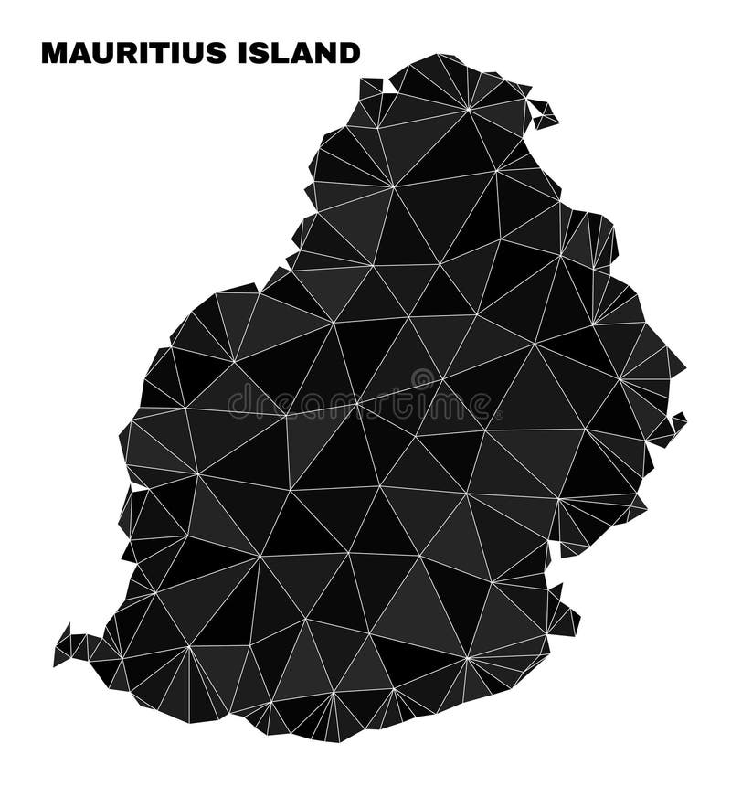 Vector Polygonal Mauritius Island Map Stock Vector - Illustration of ...