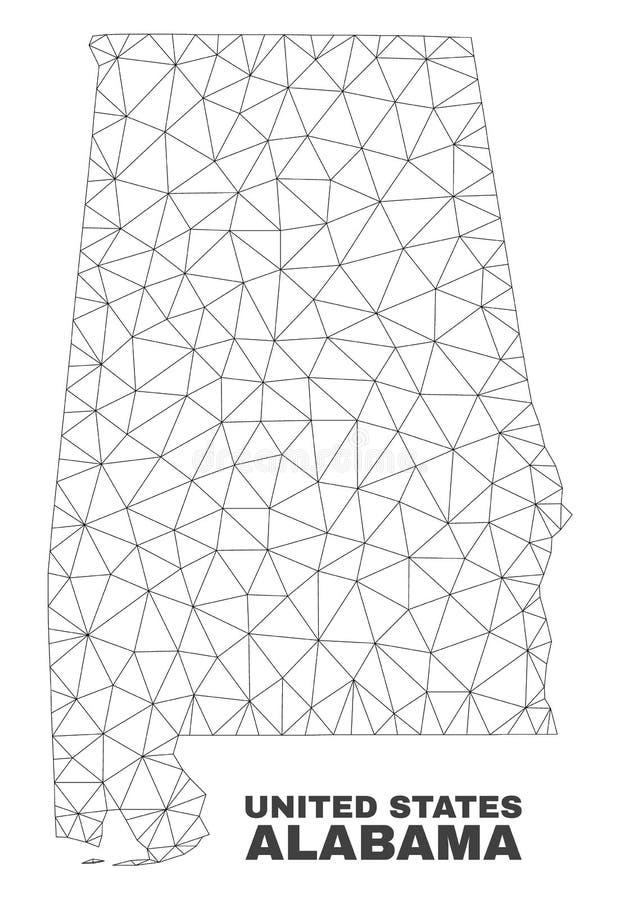 Vector Polygonal Mesh Alabama State Map Stock Vector - Illustration of ...