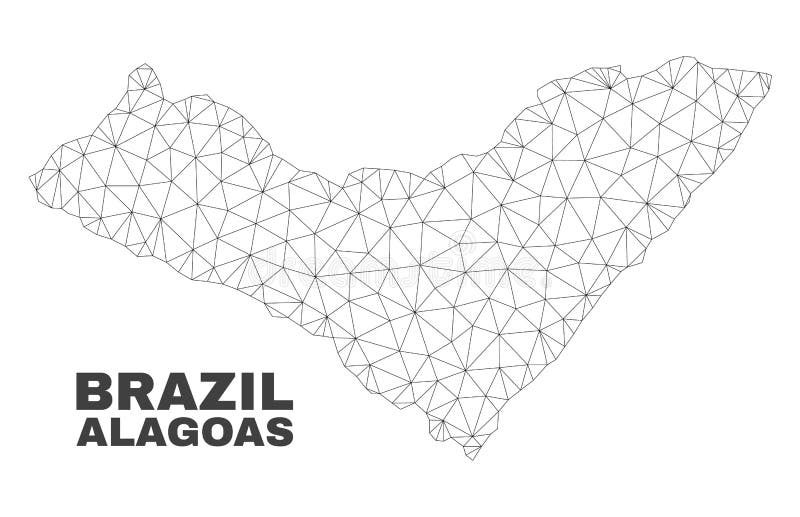 Vector Polygonal Mesh Alagoas State Map Stock Vector - Illustration of ...