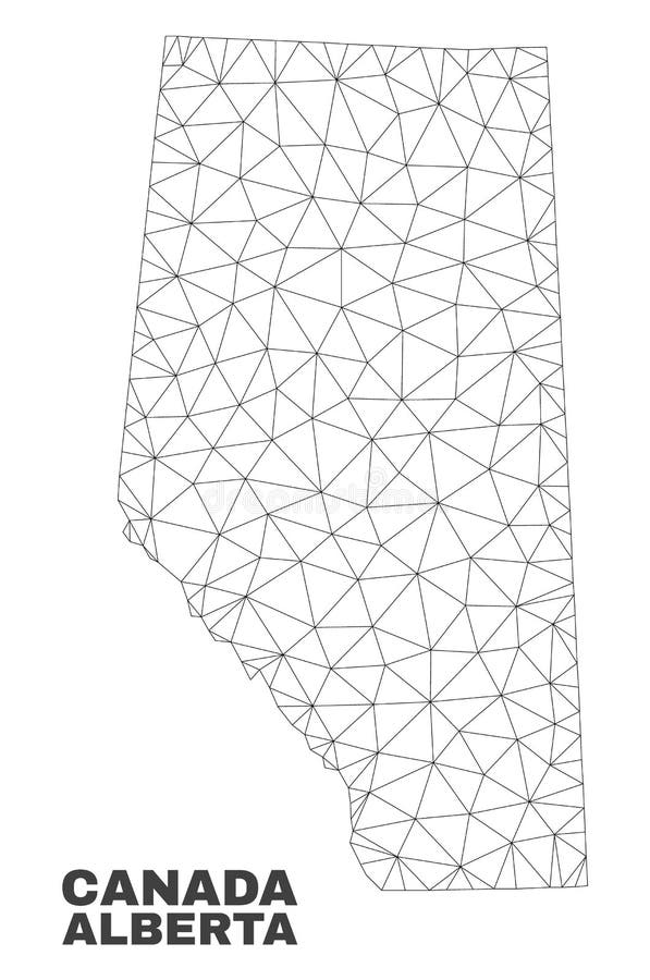 Vector Polygonal Mesh Alberta Province Map Stock Vector - Illustration ...